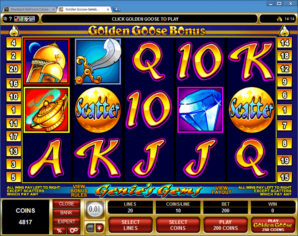 Bonus slot Golden Goose Genie’s Gems online casino app BlackJack Ballroom