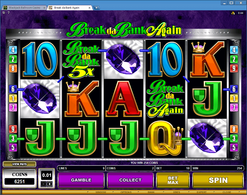 Break da Bank Again MegaSpin Slot BlackJack Ballroom casino