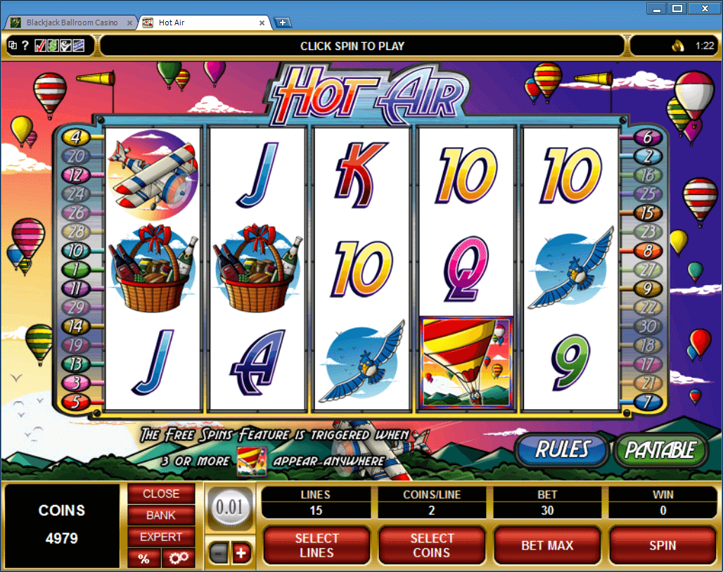 Regular Video Slot Hot Air | Blackjack Ballroom Casino