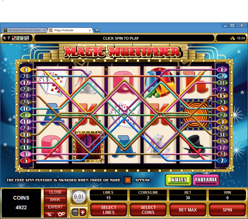 Magic Multiplier bonus slot BlackJack Ballroom online gambling casino