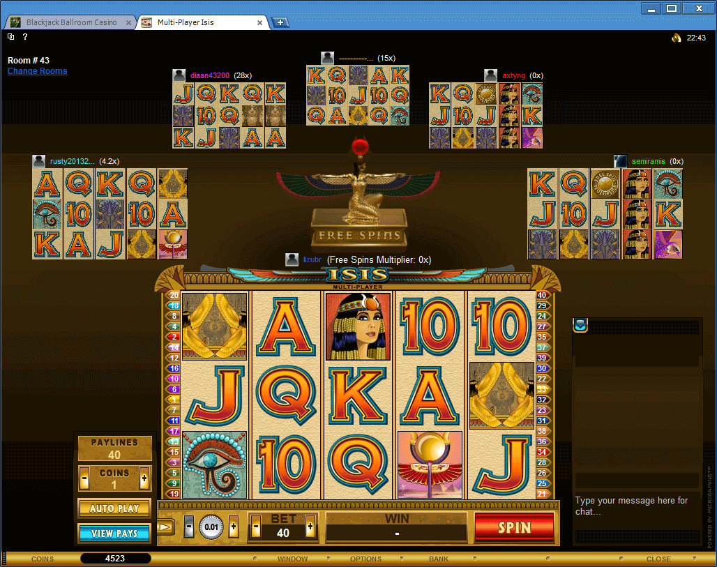 Multi-Player slot Isis BlackJack Ballroom online casino gambling