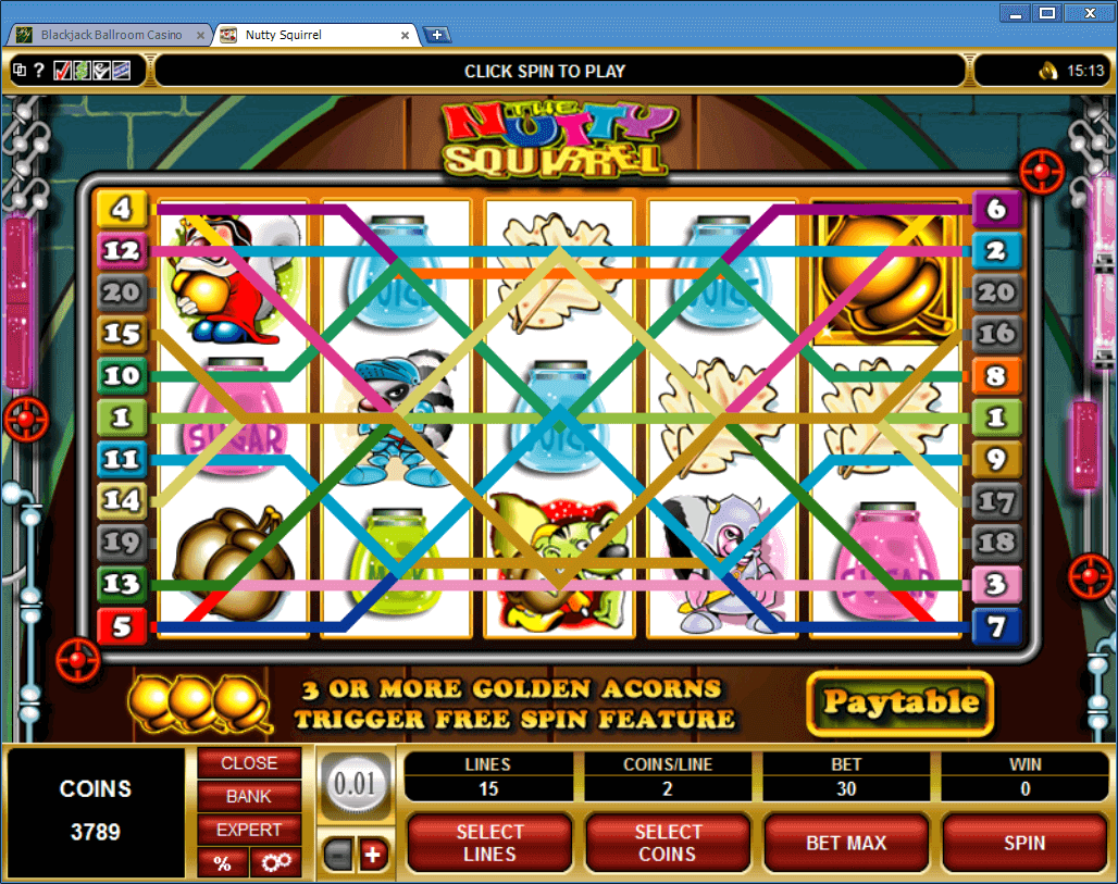 The Nutty Squirrel regular video slot BlackJack Ballroom online casino ...